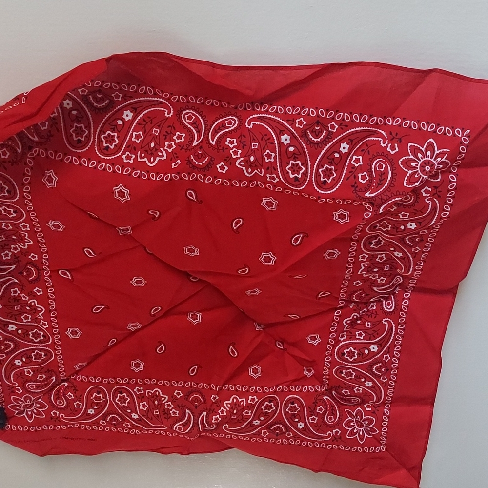 Vintage Bandana, Red Bandana - Gem